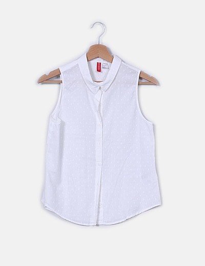 Venta > camisa blanca sin mangas > en stock